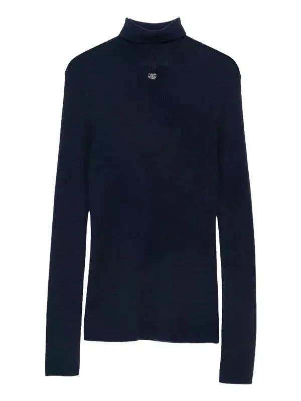 Maje Ribbed-knit Roll-neck Sweater - Blue