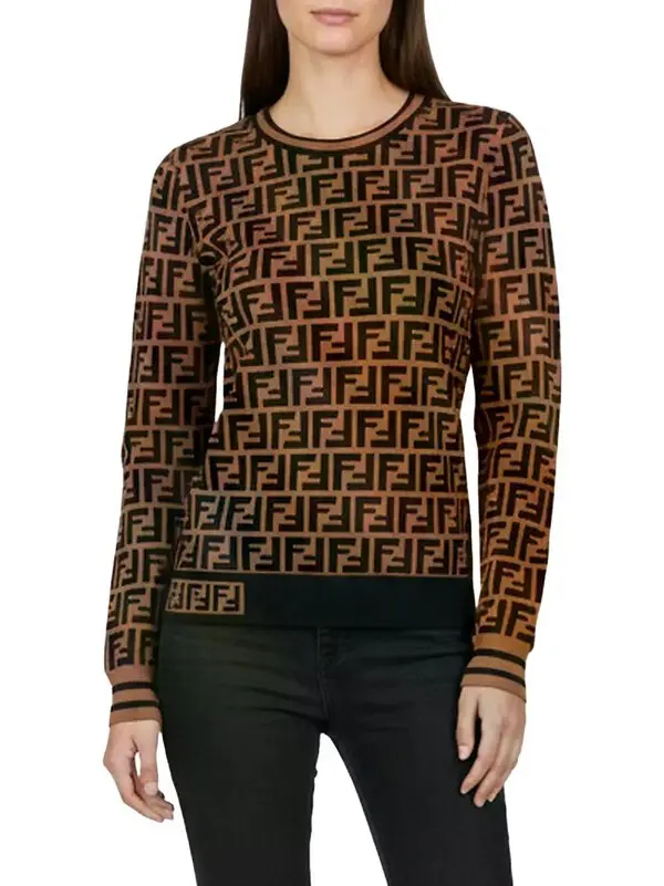 Fendi Zucca Pattern Sweater - Brown