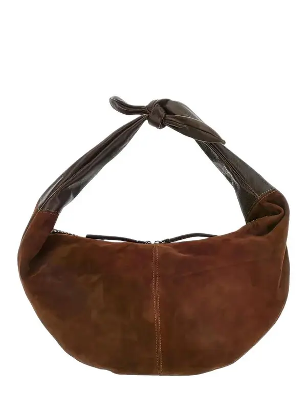 AUTENTICA 504 Adara Knot-detail Suede Tote Bag - Brown