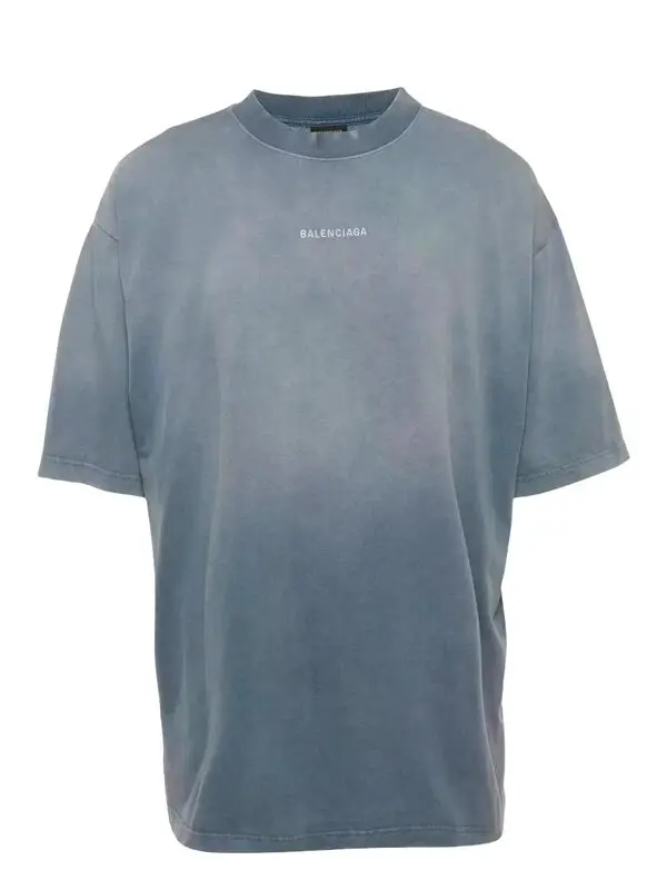 Balenciaga Oversized Logo-print T-shirt - Blue