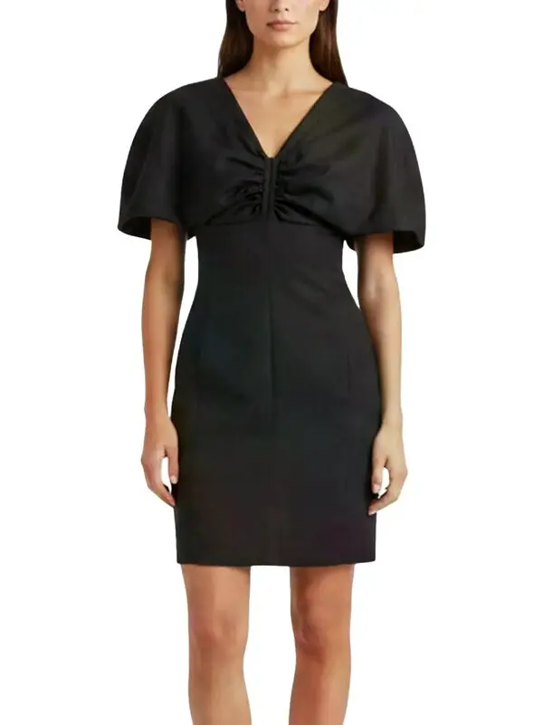 Jacquemus La Robe Gitan Cape-sleeve Midi Dress - Black