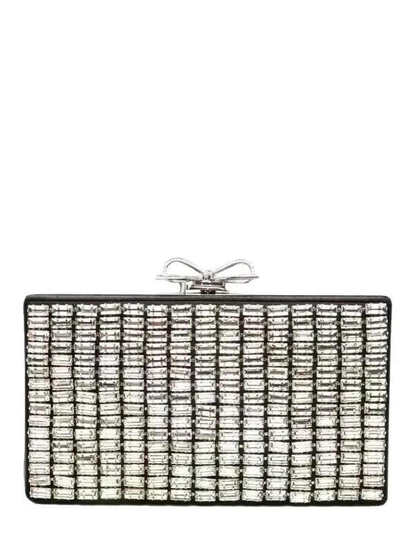 SELF-PORTRAIT Embellished Bow Clutch Bag - Silver