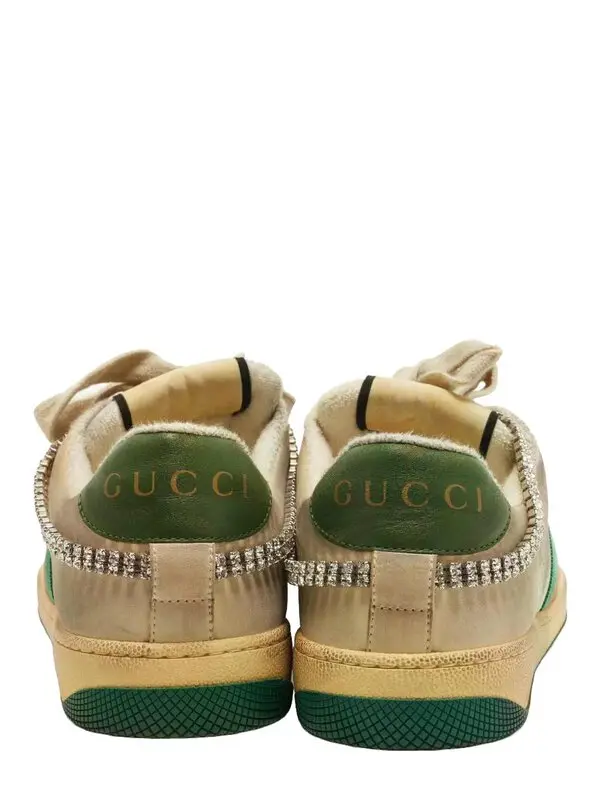Gucci Beige Leather Embellished Sneakers - Neutrals
