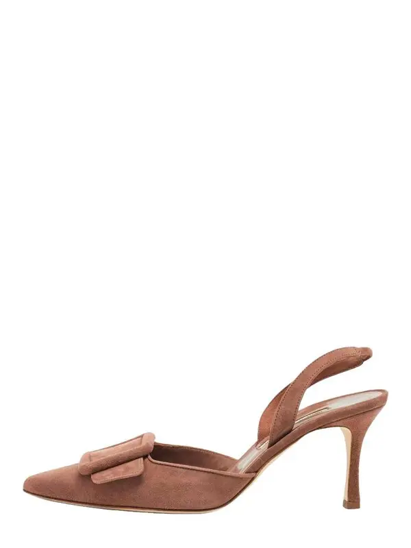 Manolo Blahnik Maysli Buckle-detail Slingback Pumps - Pink