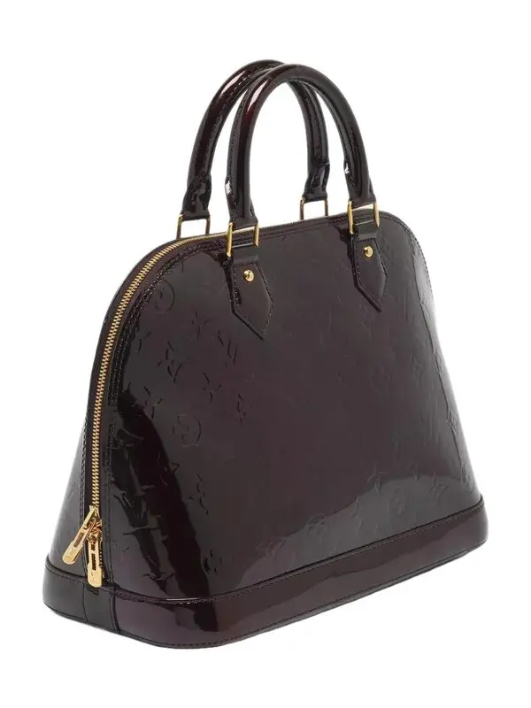 LOUIS VUITTON Monogram Vernis Alma Pm Tote Bag - Red