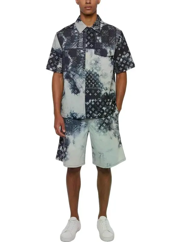 LOUIS VUITTON Monogram Bandana Shirt And Shorts Set - Blue