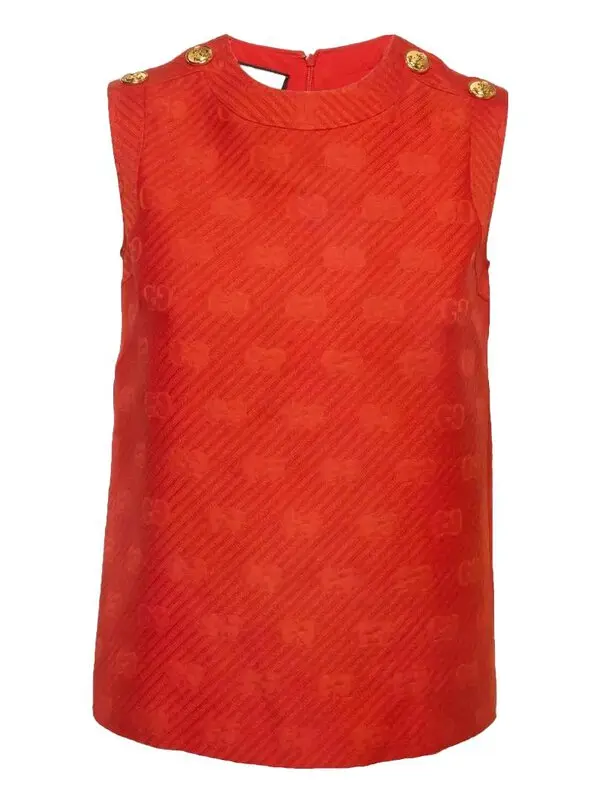 Gucci Gg Jacquard Sleeveless Top - Red