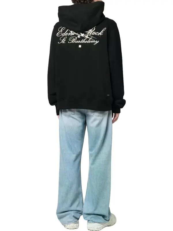 Amiri Logo-print Cotton Hoodie - Black