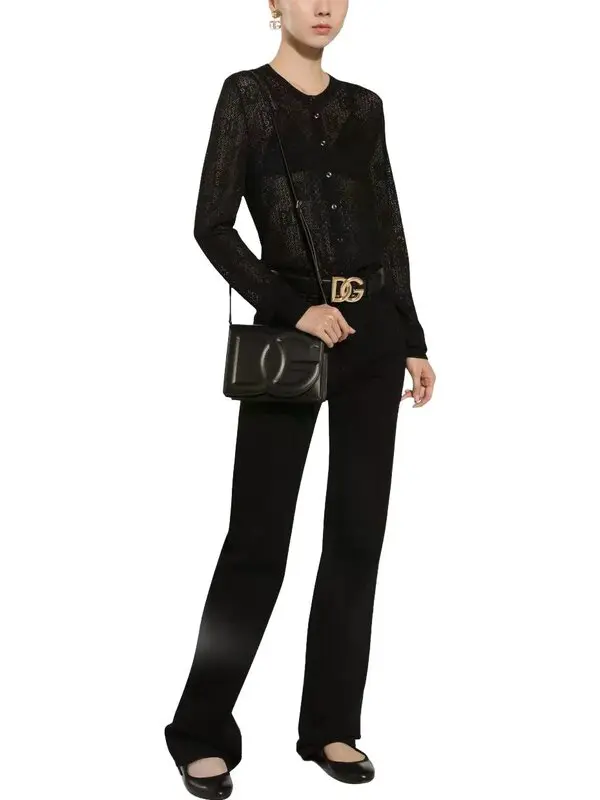 Dolce & Gabbana Dna Logo Embroidered Cardigan - Black