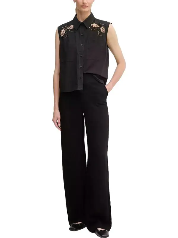 Dkny Sleeveless Cut-out Detail Shirt - Black