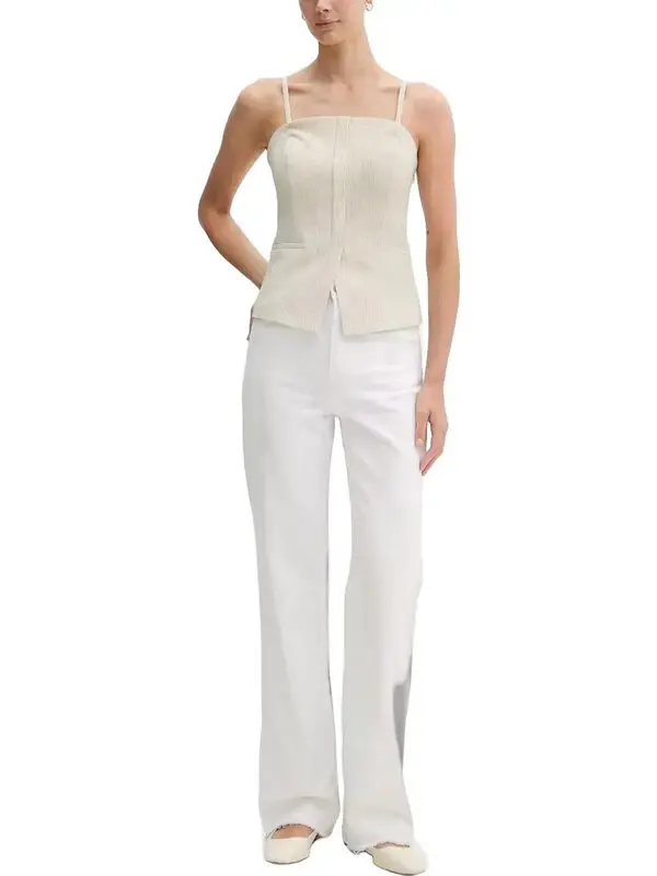 Dkny Square-neck Top - Neutrals