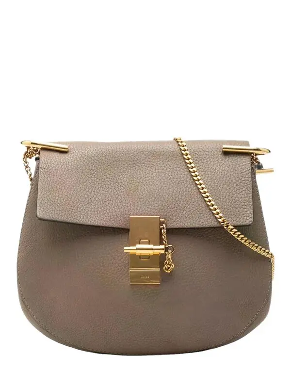 Chloé Small Grained Calfskin Drew Crossbody Bag - Brown