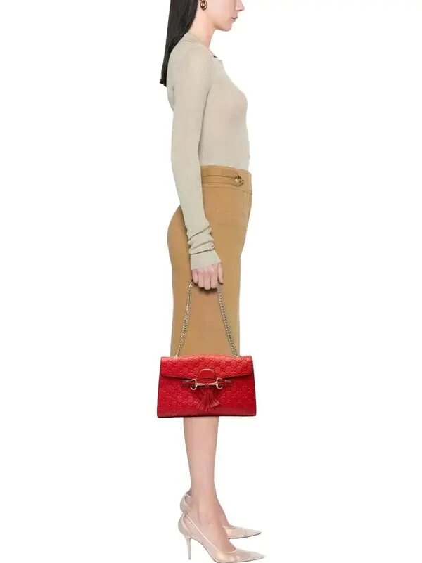 Gucci 2000-2015 Medium Guccissima Emily Shoulder Bag - Red