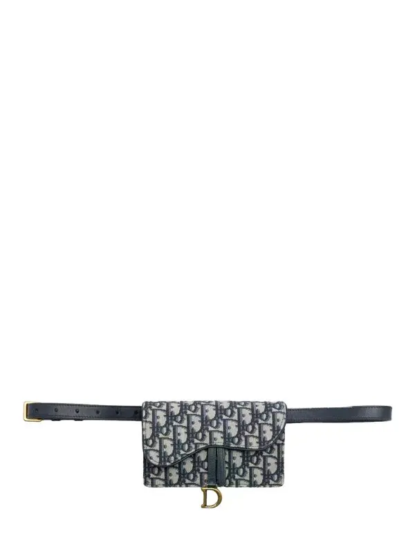 Dior 2020 Oblique Canvas Saddle Belt Bag - Blue