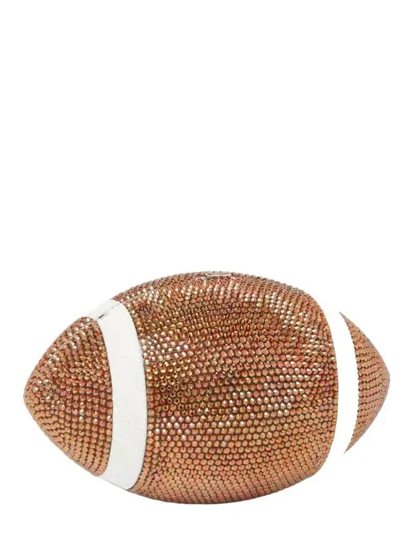 Judith Leiber Crystal-embellished Football Clutch Bag - Brown