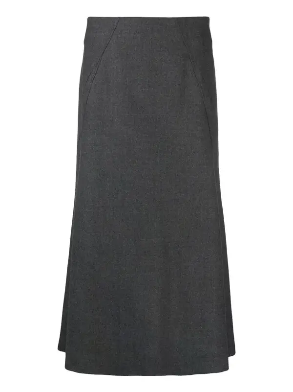 Alberta Ferretti High-waist A-line Midi Skirt - Grey