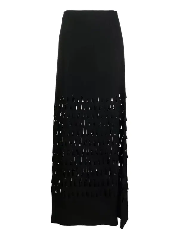 Alberta Ferretti A-line Maxi Skirt With Cut-out Detailing - Black