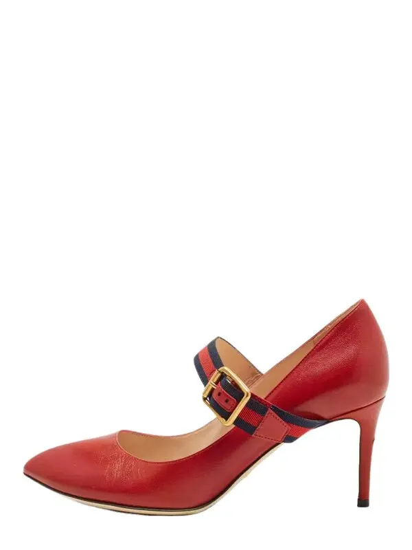 Gucci Sylvie Mary Jane Pumps - Red