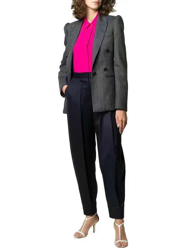 Stella McCartney Double Breasted Striped Blazer - Blue