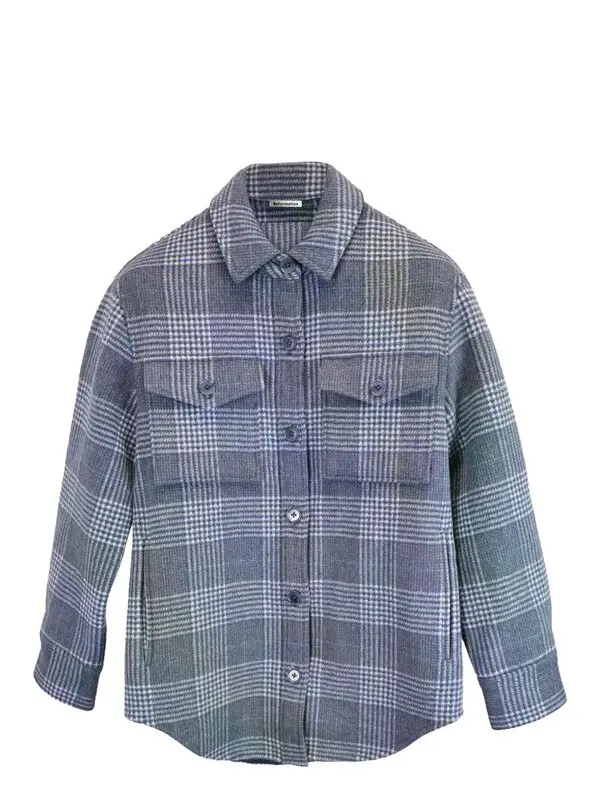 REFORMATION Plaid-print Button-down Jacket - Blue