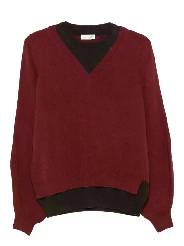 MANZONI 24 V-neck Sweater - Red