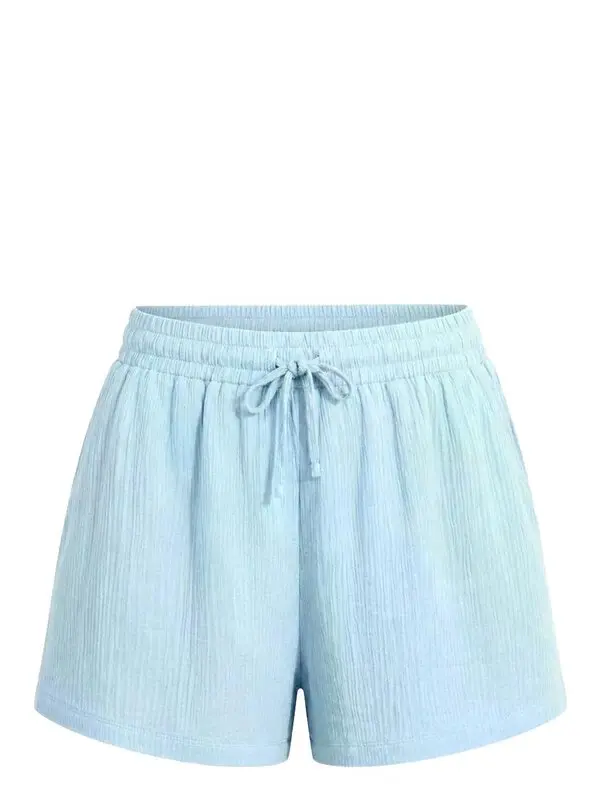 Seafolly Crinkle-texture Drawstring Shorts - Blue