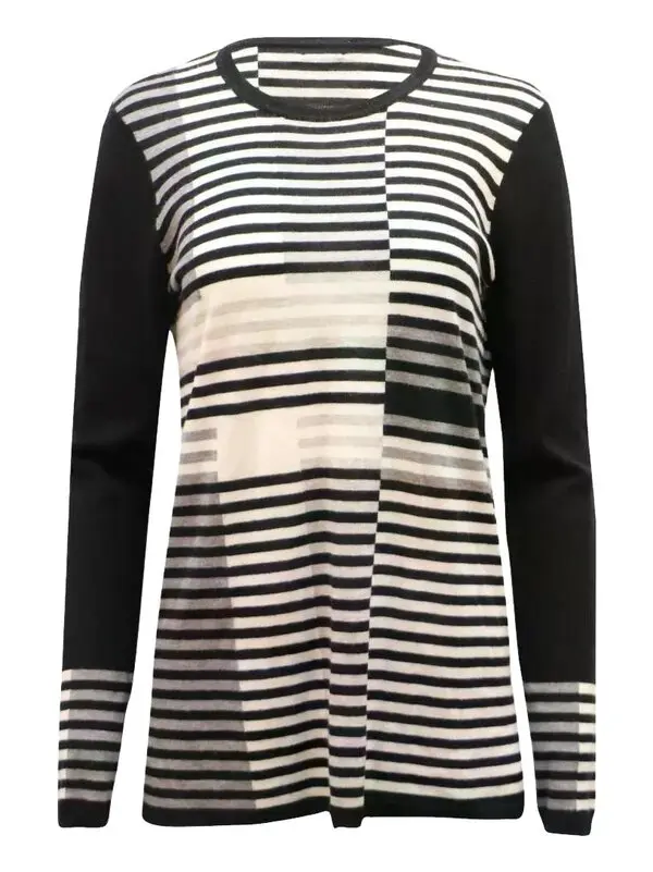 Vince Intarsia Stripe Sweater - Black