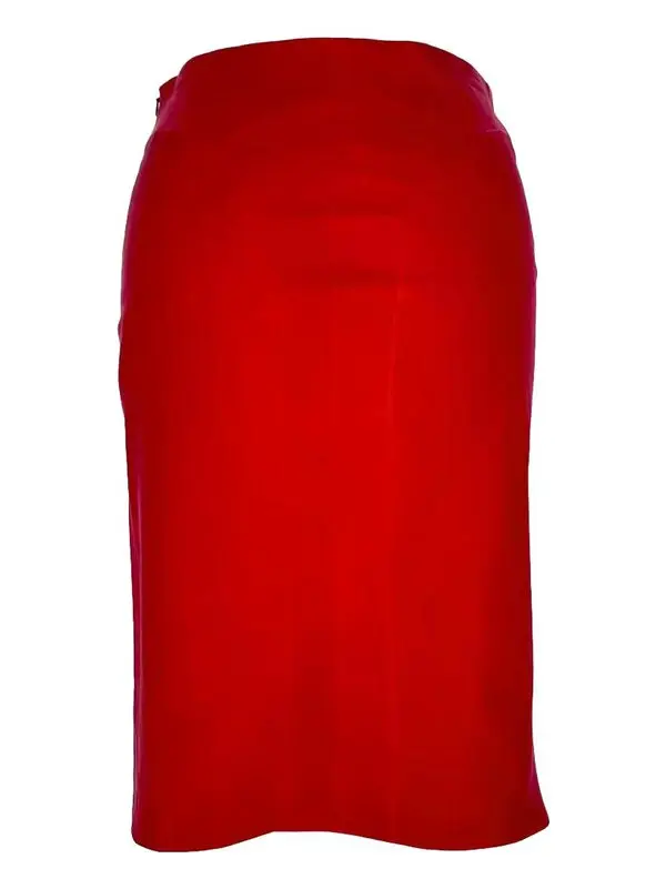 JOSEPH Midi Leather Skirt - Red