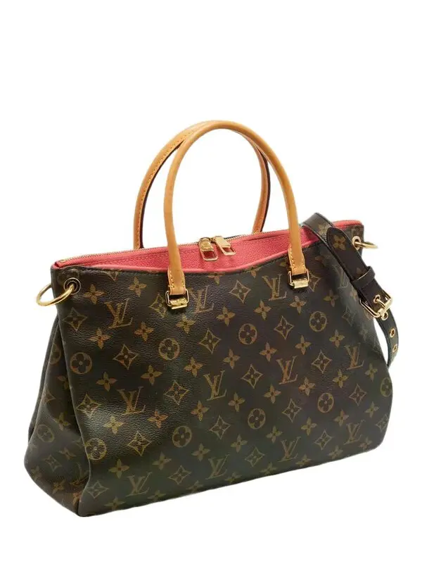 LOUIS VUITTON 2015 Mm Pallas Monogram Tote Bag - Brown