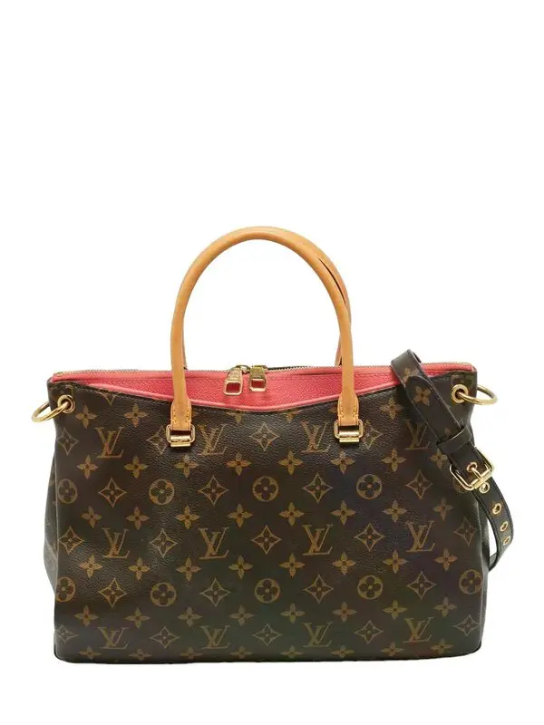 LOUIS VUITTON 2015 Mm Pallas Monogram Tote Bag - Brown