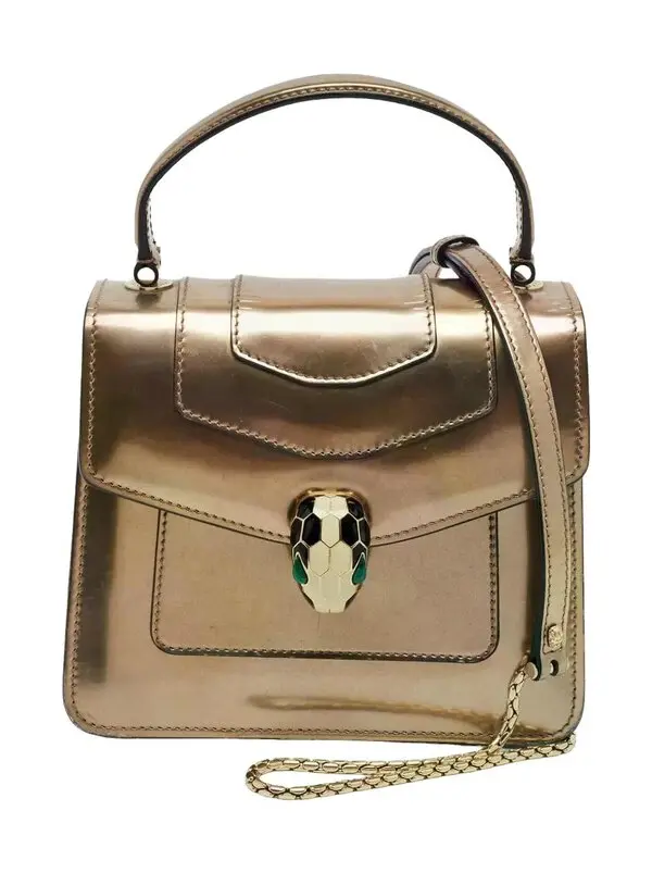 BVLGARI Serpenti Forever Leather Tote Bag - Brown