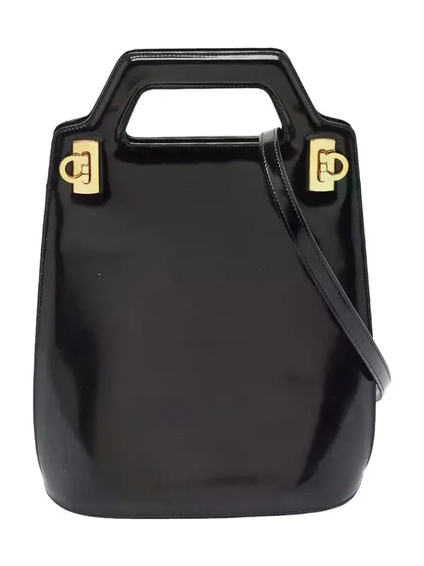 FERRAGAMO Wanda North South Tote Bag With Gancini Hardware - Black