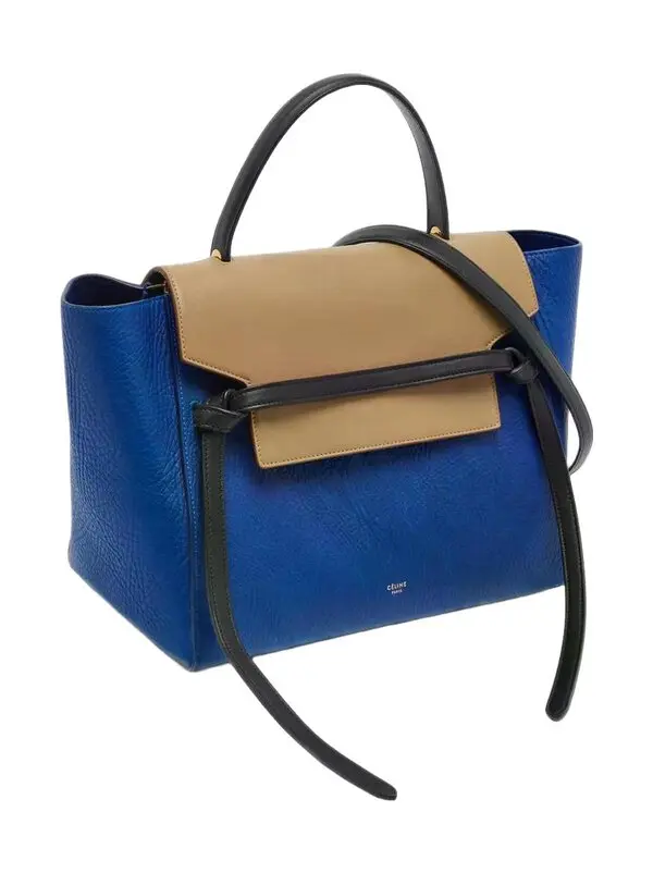Celine Mini Belt Leather Tote Bag - Blue