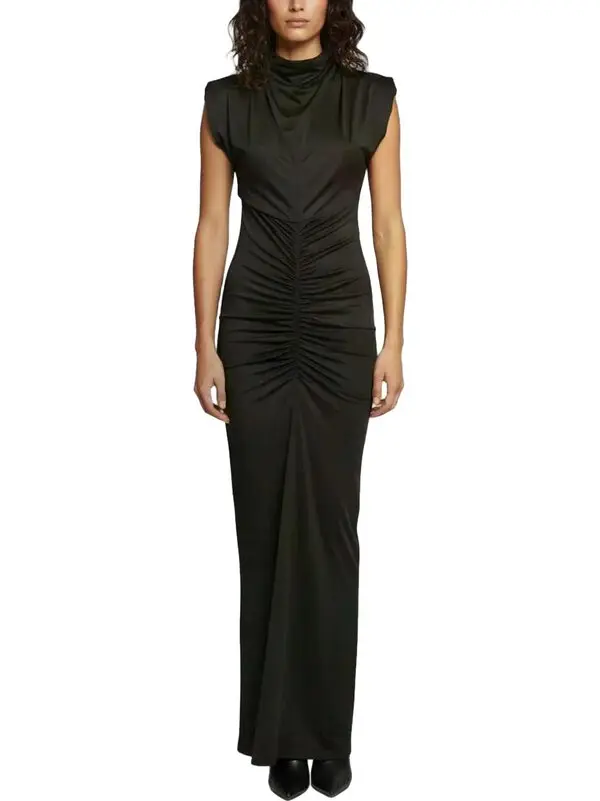 Victoria Beckham High Neck Sleeveless Maxi Dress - Black
