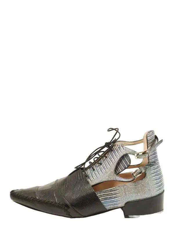 Dior Nomade Croc-embossed Ankle Boots - Black