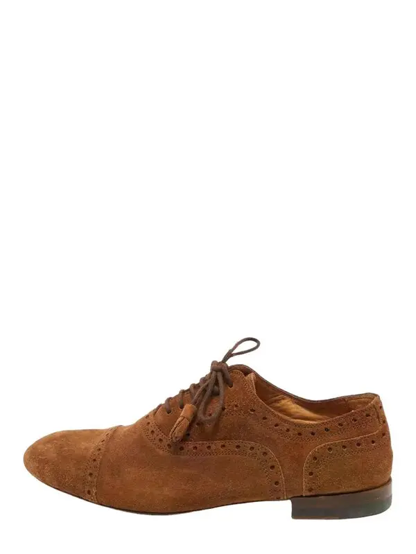 Gucci Suede Brogue Lace-up Shoes - Brown