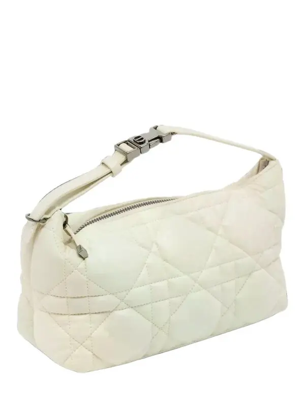 Dior 2022 Medium Travel Nomad Macrocannage Shoulder Bag - White