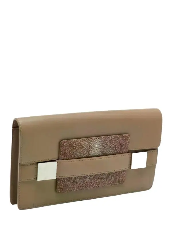 Delvaux Madame Stingray-panel Clutch Bag - Neutrals