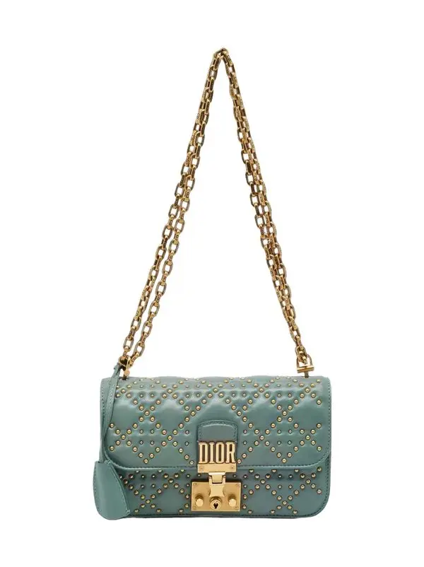Dior Addict Stud Embellished Shoulder Bag - Green