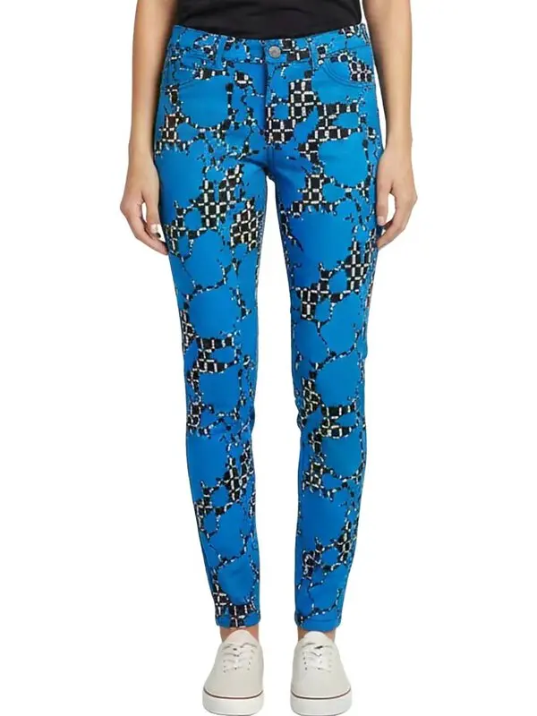 Balenciaga 2014 Abstract-print Skinny Jeans - Blue