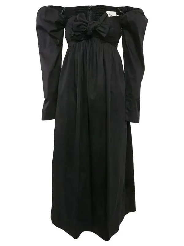 Aje 2023 Puff-sleeves Bow Dress - Black