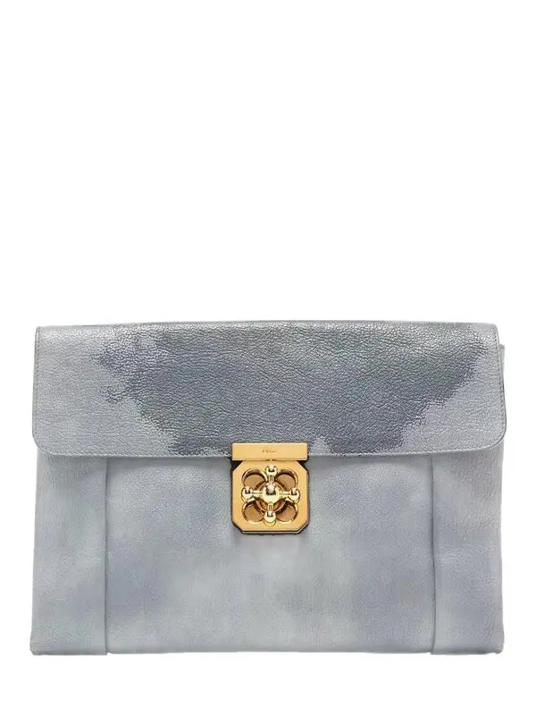 Chloé Elsie Turn-lock Clutch Bag - Grey