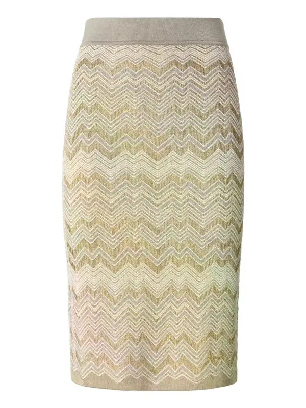 Missoni Chevron Wool And Viscose Mini Skirt - Neutrals