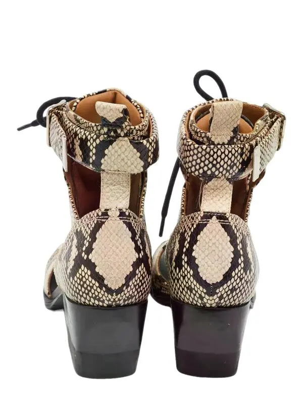 Chloé Rylee Python-effect Ankle Boots - Neutrals