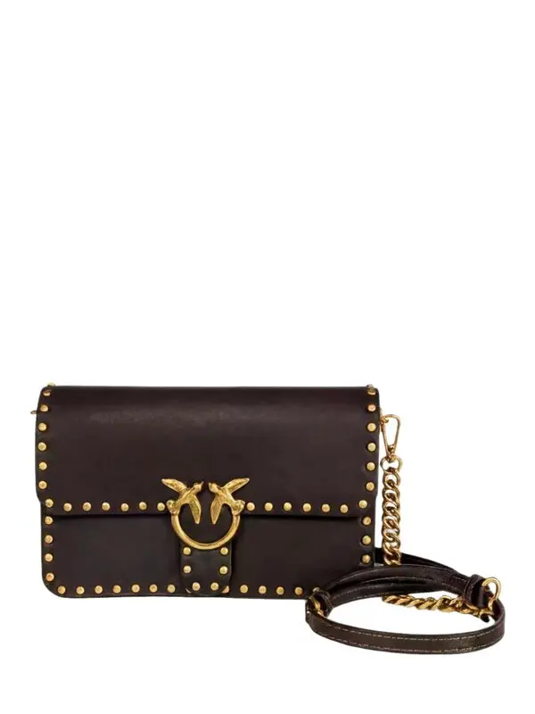 Pinko Love One Stud-embellished Crossbody Bag - Brown