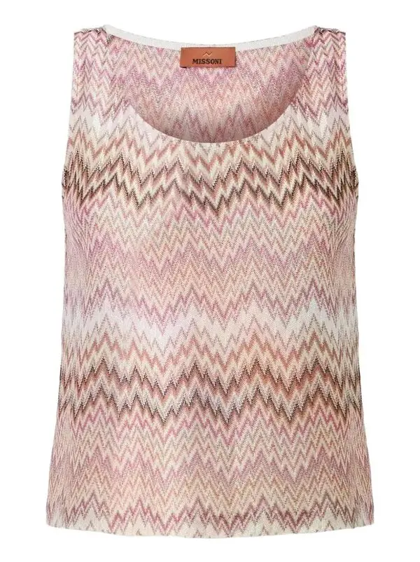 Missoni Sleeveless Viscose Top With Snake Motif - Pink