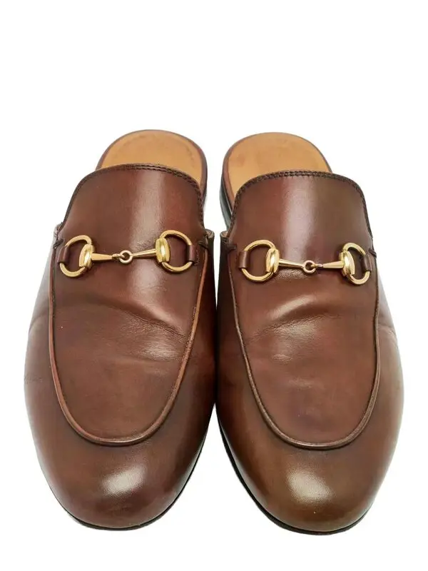 Gucci Princetown Horsebit Mules - Brown
