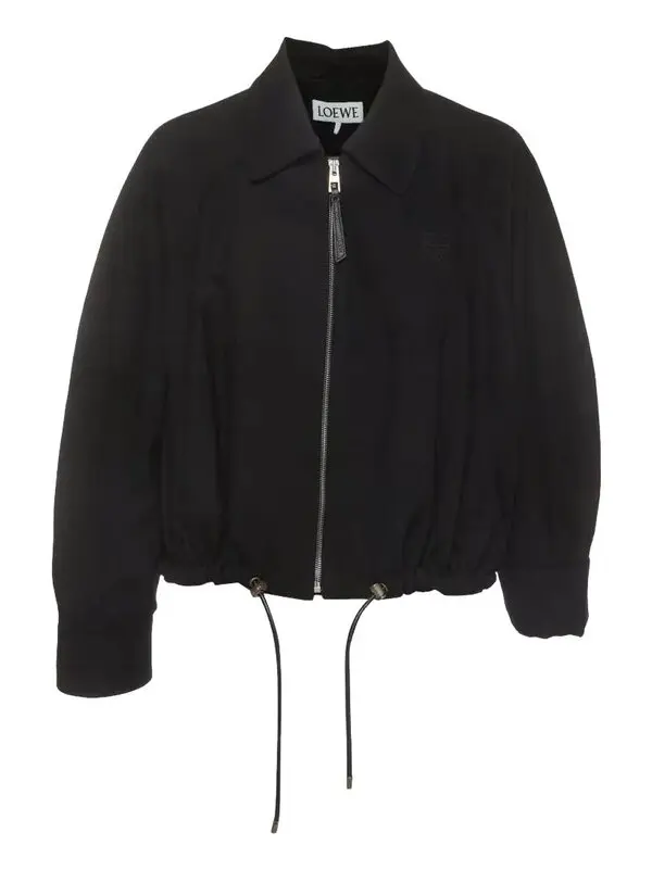 Loewe Wool Zip-up Drawstring Jacket - Black