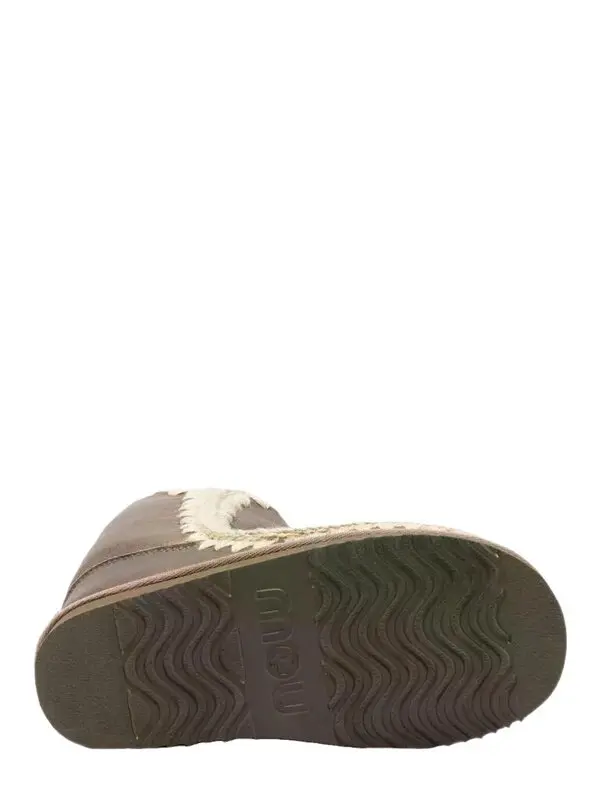 Mou Crochet-trim Metallic Finish Boots - Brown