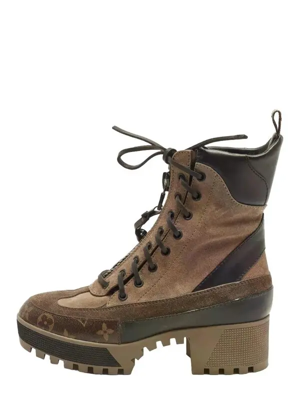 LOUIS VUITTON Laureate Lace-up Combat Boots - Brown